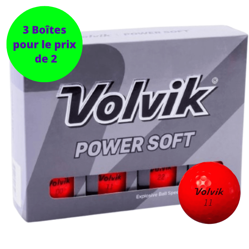 Balles de golf Volvik - Power - Soft x12 Rouge