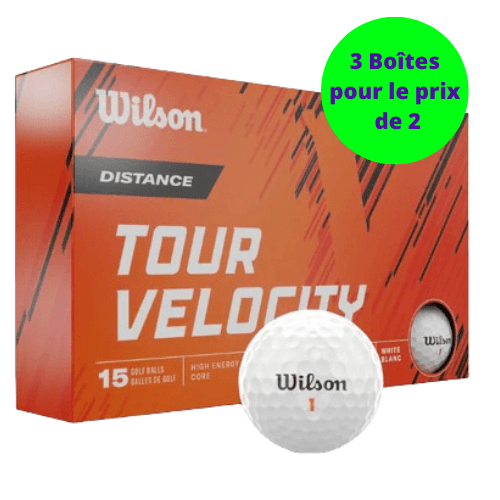 Balles de Golf Wilson - Tour Velocity Distance x15 Blanc